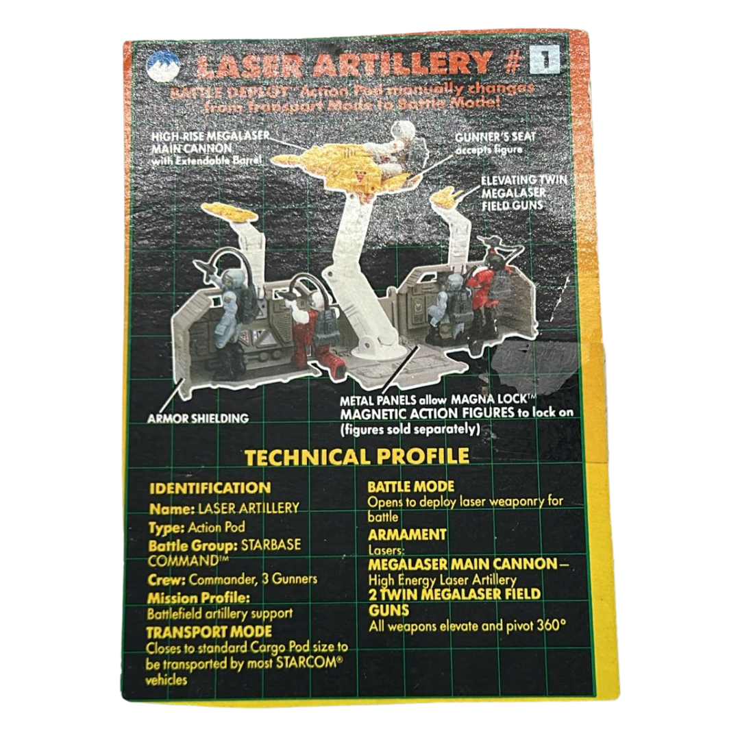 Vintage Starcom Laser Artillery POD technical profile from original bo ...
